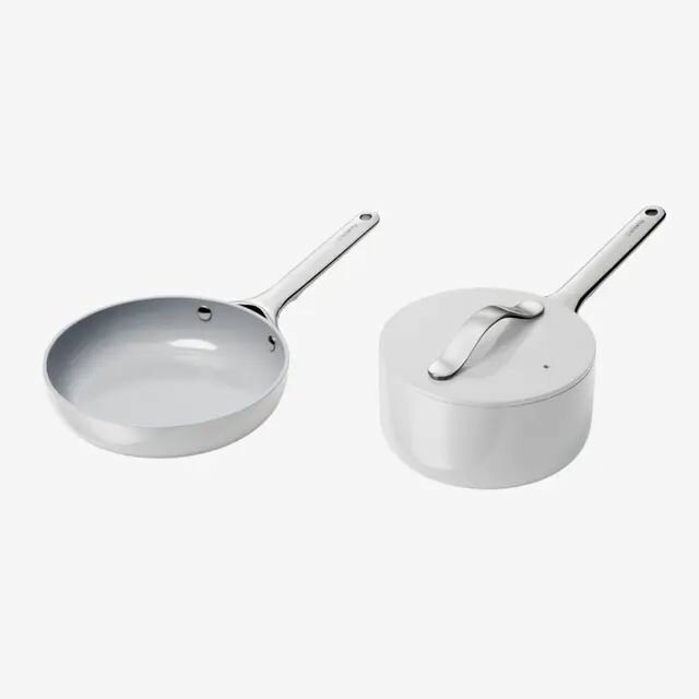 Caraway Набор посуды для приготовления антипригарным керамическим покрытием Non-Stick Ceramic Mini Fry Pan and Mini Sauce Pan Duo, Gray