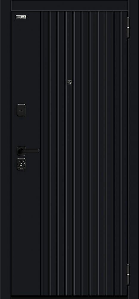 Входная Дверь Bravo Джентл/SBlack Black Shell/White Silk 960x2050, Левое Открывание / Брав.