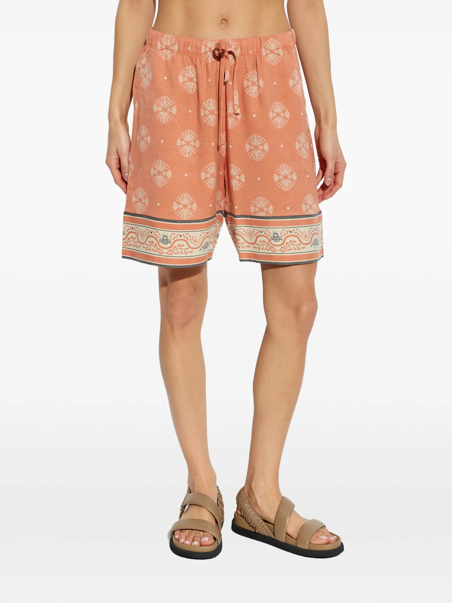 Шорты Hanro Printed drawstring shorts, размер 40, оранжевый — фото 1