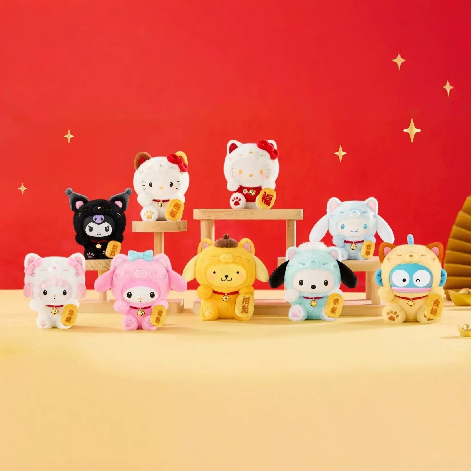 В наличии оригинальный плюшевый брелок-фигурка TOPTOY Sanrio Family Lucky Cat из серии Blind Box, подарок на Новый год