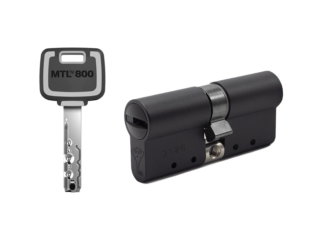 Цилиндр Mul-t-Lock MTL800 Светофор ключ-ключ 110мм (размер 65х45 мм) - Черный, Флажок