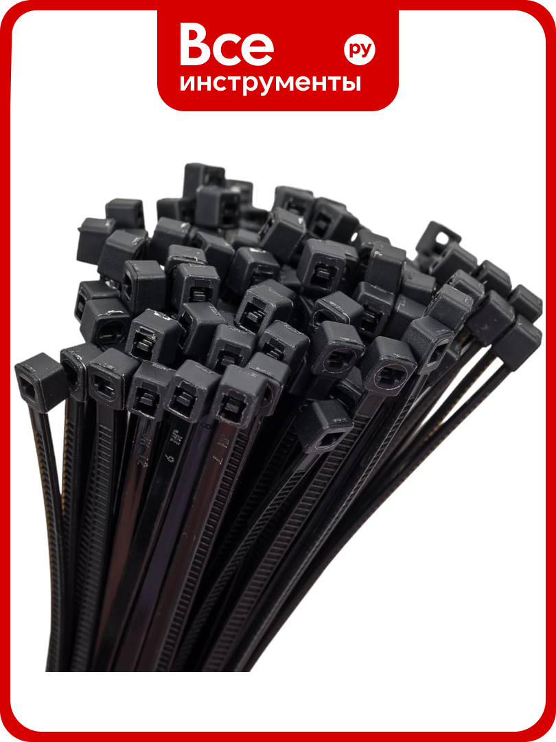 Нейлоновые стяжки Fortisflex НСС EasyFix 3x250 мм, черный, 100 шт. 89922