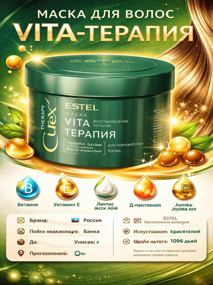 Маска для волос Estel Curex Therapy Vita-терапия, 500мл