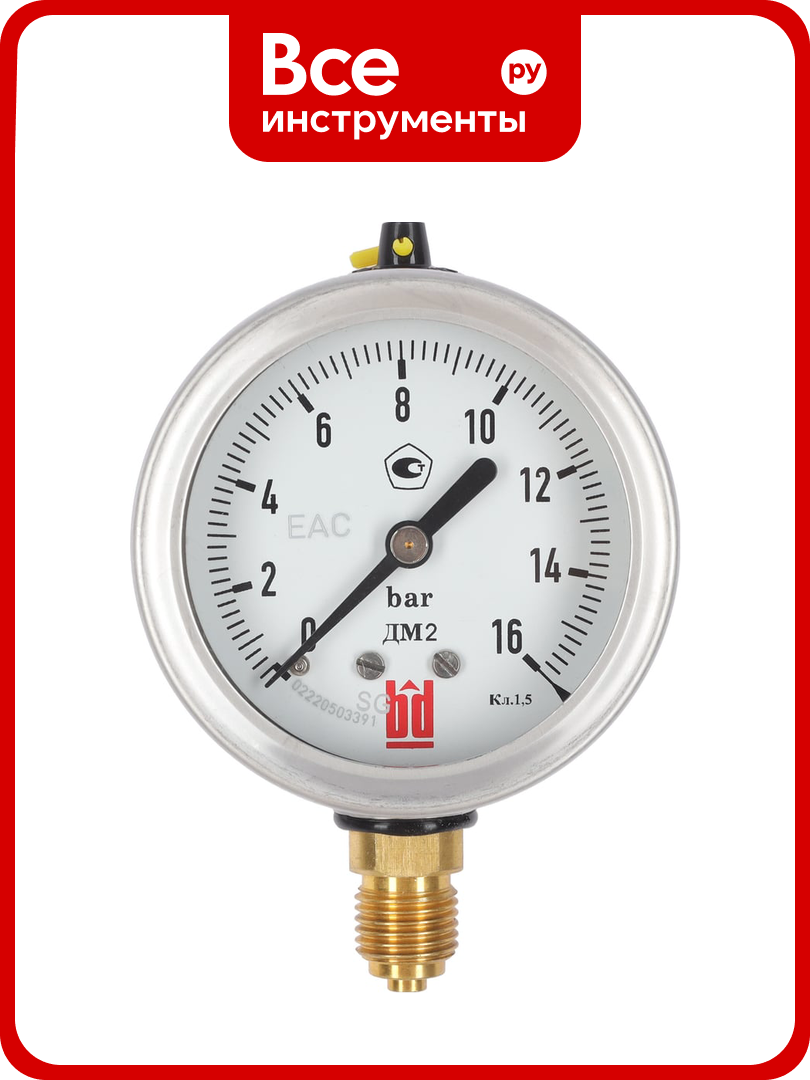 Манометр ДМ 2 063 Р (0-16) бар, кл.1.5, G1/4", DIN CASE BD 1152100024