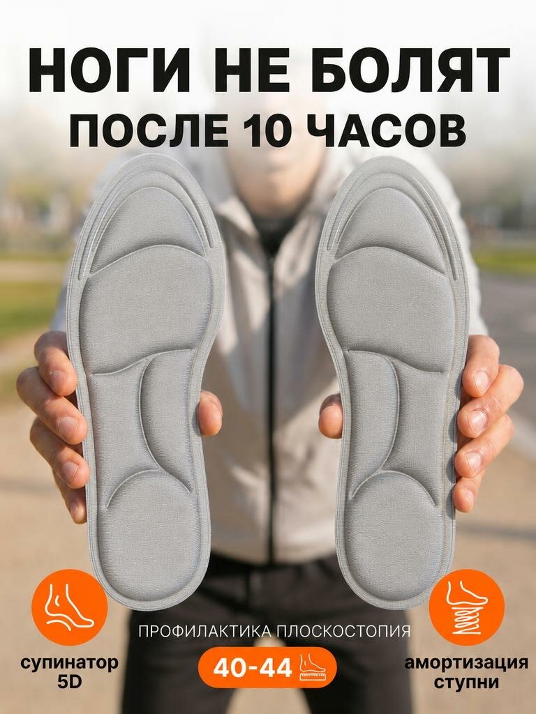 Стельки для обуви анатомические. Универсальный р. 40-44. Стельки для кроссовок мужские/женские