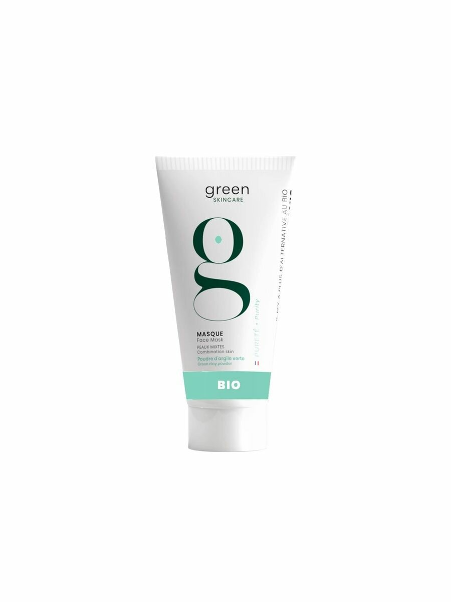 GREEN SKINCARE Очищающая детокс маска для лица с зеленой глиной и какао 50 мл