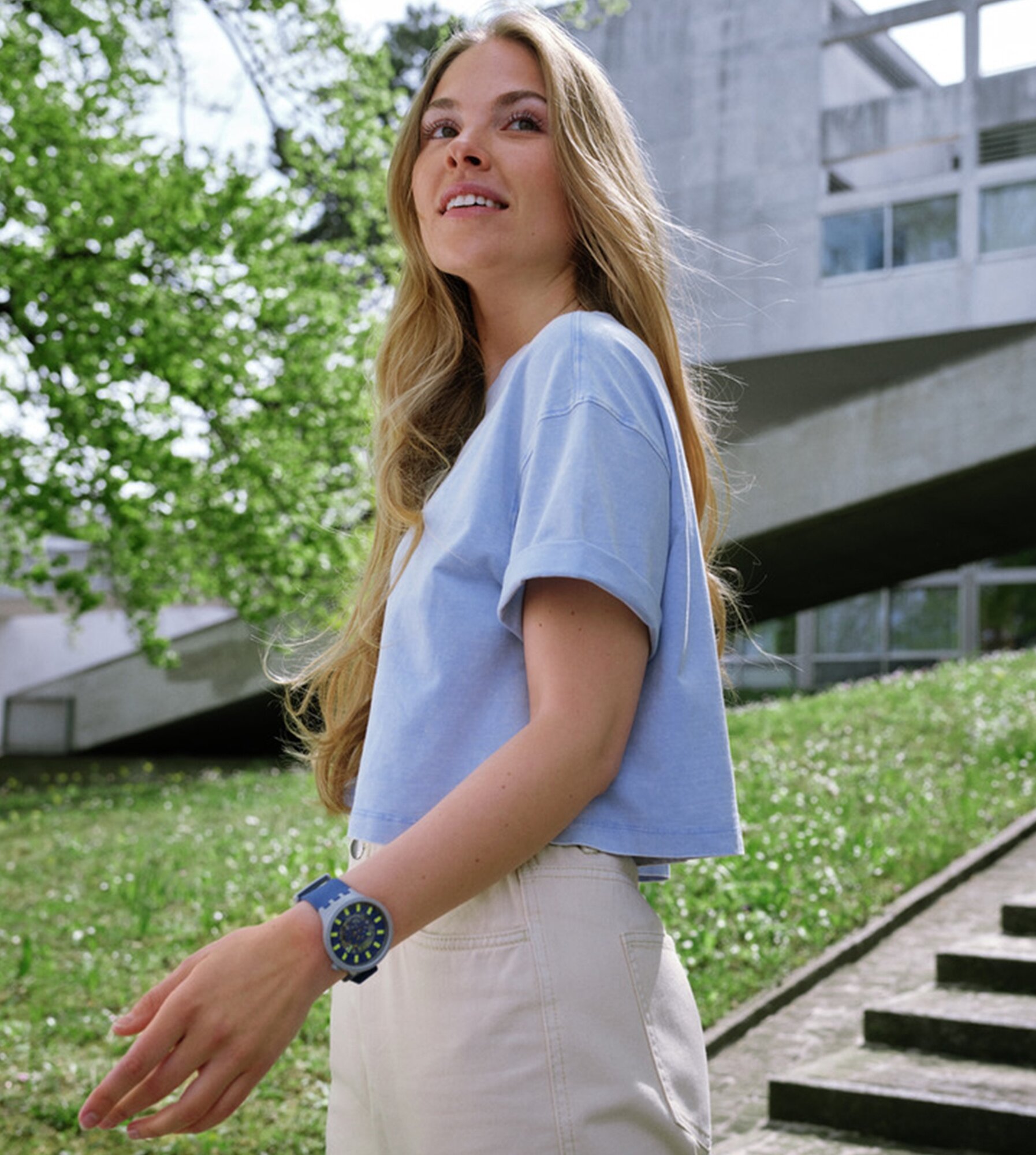 Наручные часы Swatch, синий — фото 1