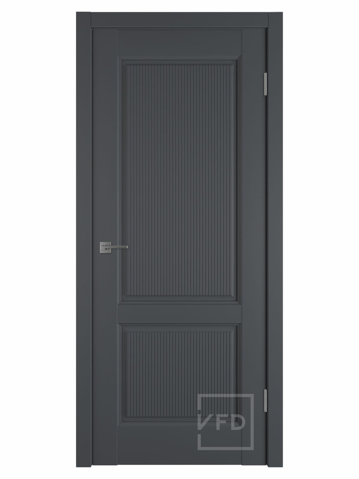 Дверь межкомнатная комплект с коробом и наличниками Элегант 2VR 900*2000 Эмалекс графит
