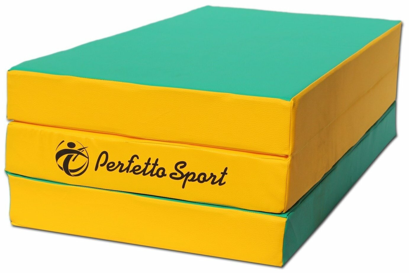 Мат гимнастический Perfetto sport Мат № 4 (100 х 150 х 10) складной " зелёно/жёлтый