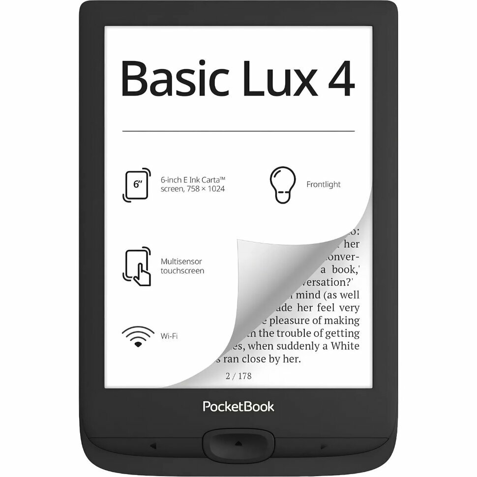 Книга электронная PocketBook 618 Basic Lux 4 Ink (черный) (PB618-P-WW), 1987232