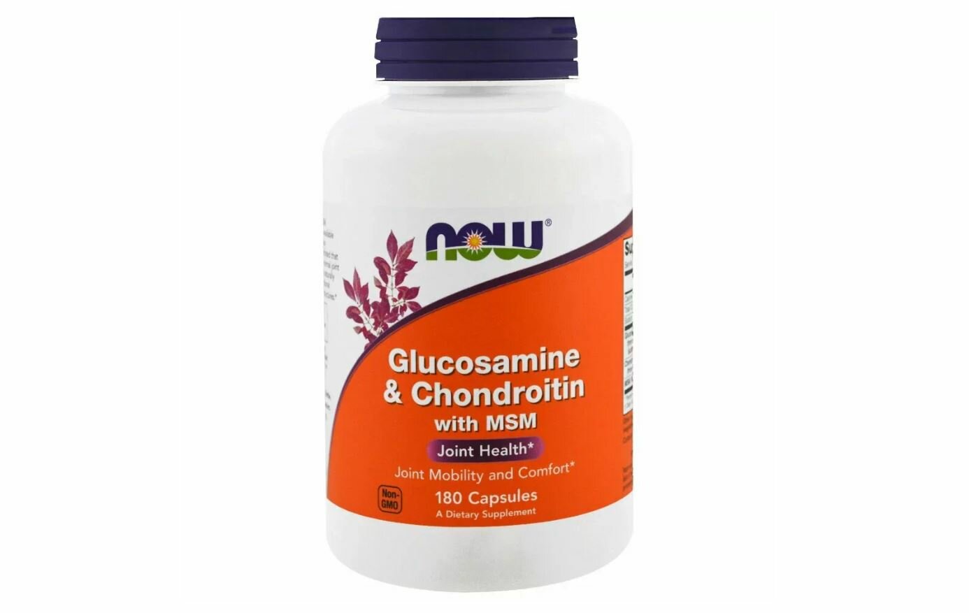 NOW, Glucosamine & Chondroitin With MSM глюкозамин, хондроитин и МСМ, 180 растительных капсул