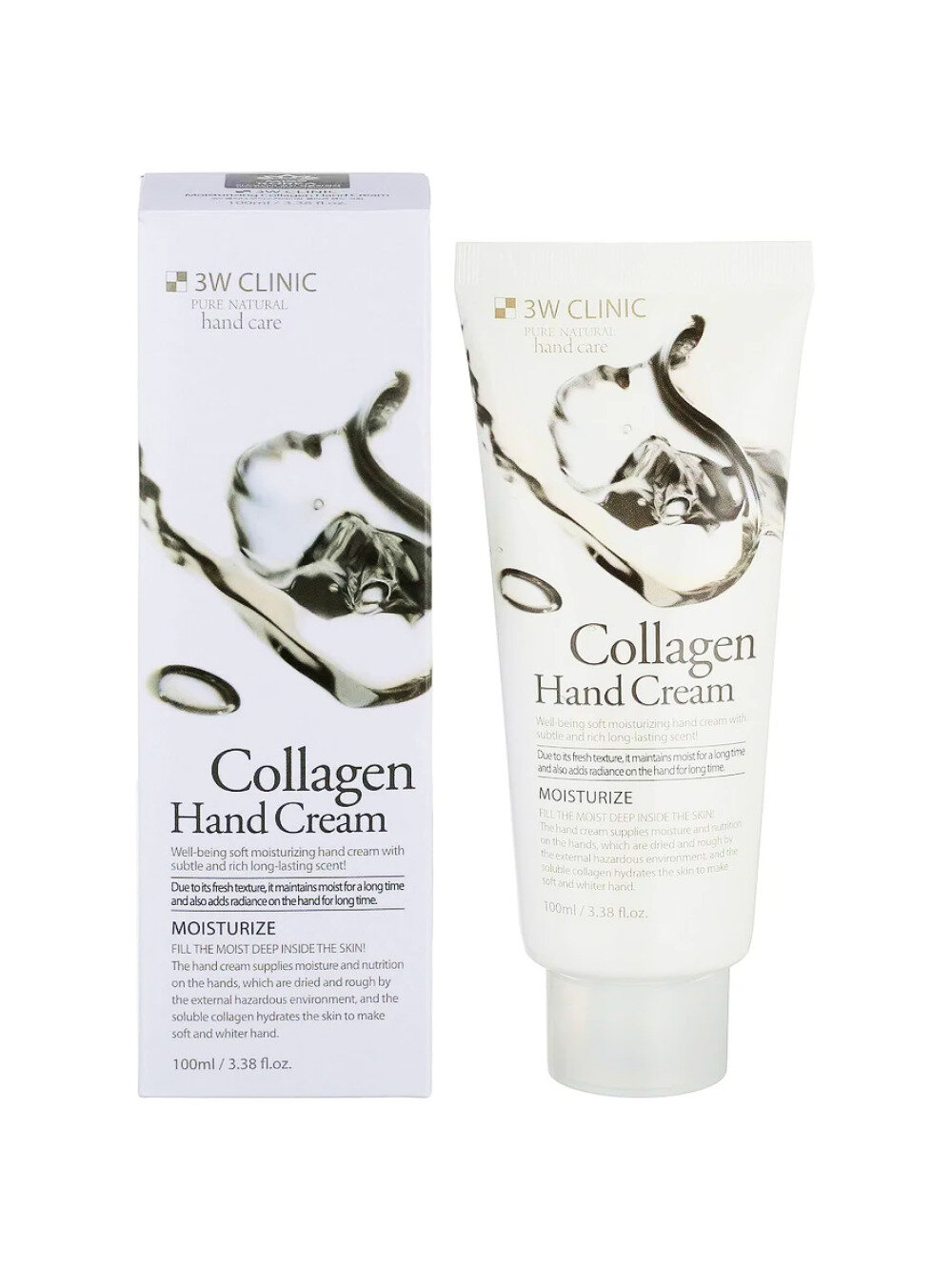 3W Clinic - Увлажняющий крем для рук с коллагеном "Moisturizing Collagen Hand Cream" 100 мл