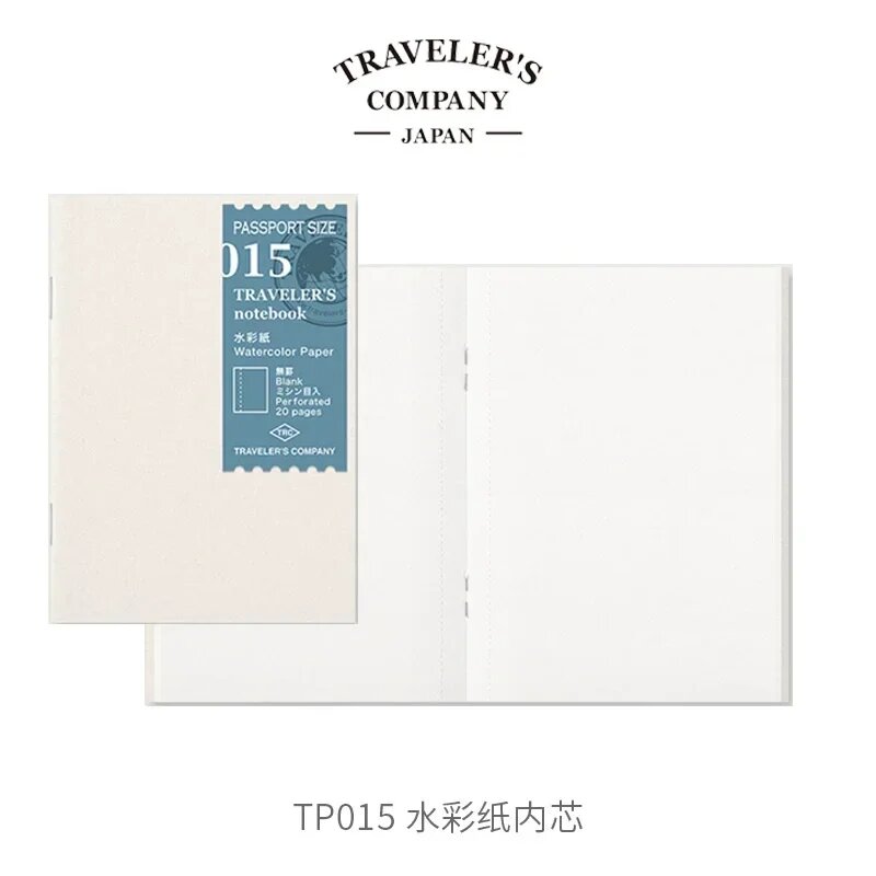 Блокнот Traveler's Company D15, паспорт, белый, Watercolor paper