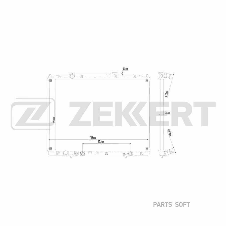ZEKKERT MK-1704 Радиатор охлаждения двигателя Honda Pilot II 08-