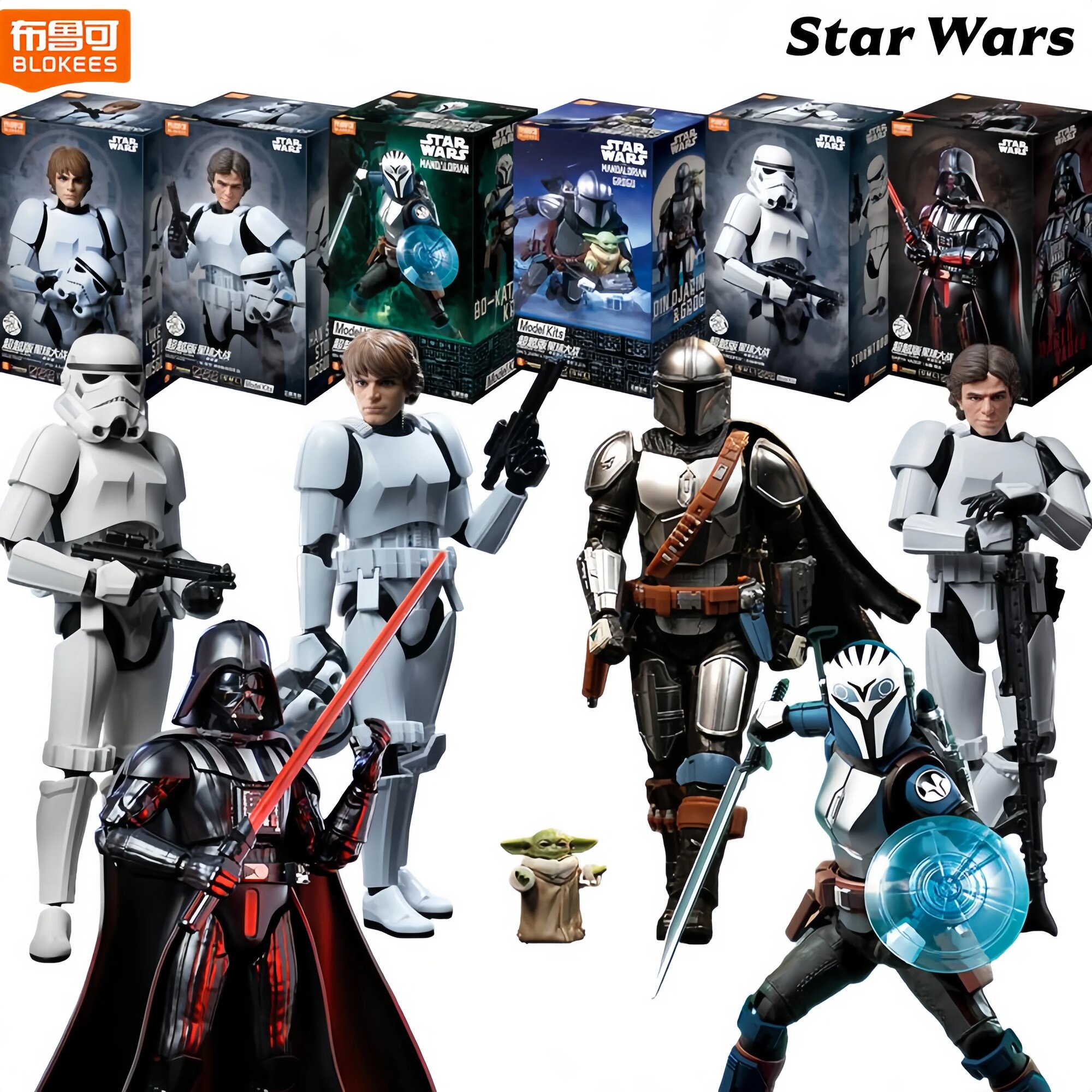 Фигурки BLOKEES STAR WARS Звездные войны - За пределами - Дарт Вейдер DIN Djarin Grogu