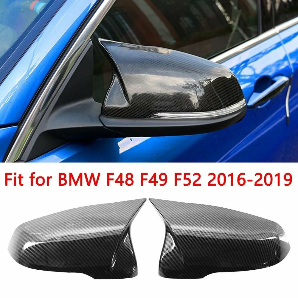 YOMTOVM Запчасти бокового зеркала Комплект, арт. BMW X1 F48 F52 F39 F49 G29 накладка на клаксонное зеркало заднего вида 51167386567+51167386568 [пара с карбоновым рисунком]