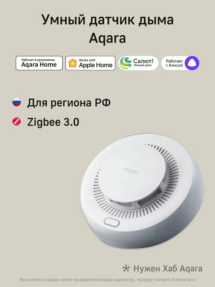 Умный датчик дыма Aqara JY-GZ-03AQ, с батареей CR17450, Zigbee 3.0