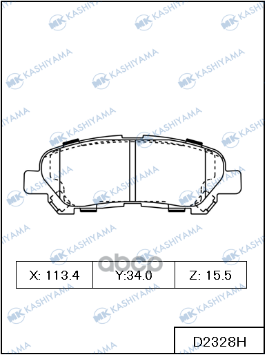 Колодки тормозные дисковые D2328H MK KASHIYAMA арт. D2328H