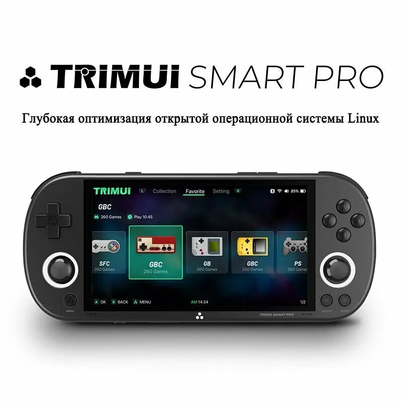 Портативная игровая консоль TRIMUI Smart Pro с открытым исходным кодом, 4,96-дюймовым HD-дисплеем, Без карты