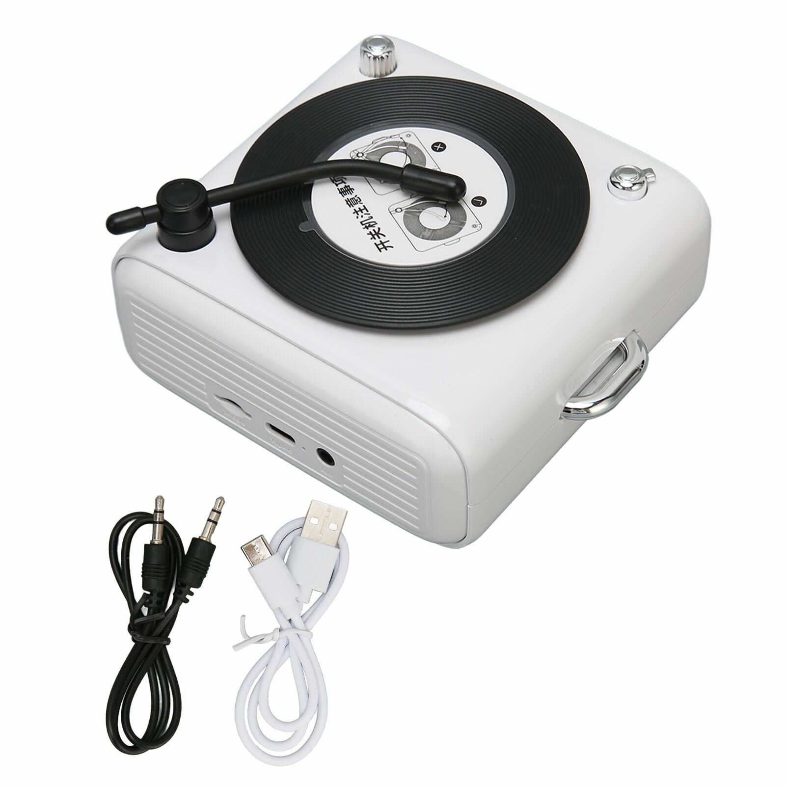 Динамик Bluetooth 5.0 Vinly Record Player Стиль Старомодный классический стиль Громкая громкость Беспроводной Bluetooth-динамик Белый