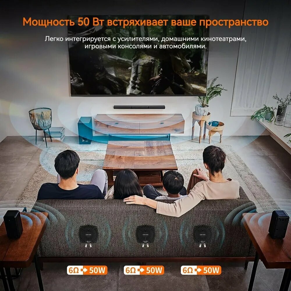 Вибрационный излучатель баса Douk Audio BS-1: мощный 50Вт тактильный сабвуфер для домашнего кинотеатра, игрового кресла или автомобиля.