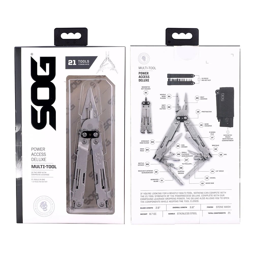 Многофункциональные плоскогубцы SOG PowerAccess Deluxe 21-в-1 PA2001-CP