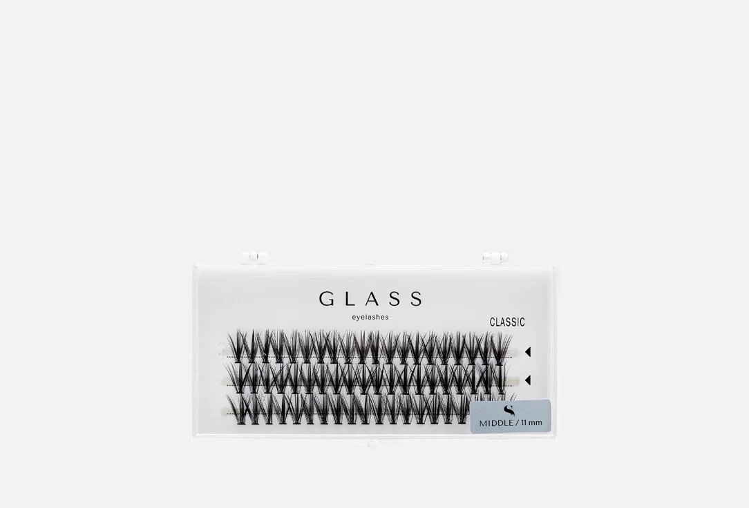 GLASS EYELASHES «CLASSIC» curl С MIDDLE Пучковые ресницы 20D 11 мм 60 шт
