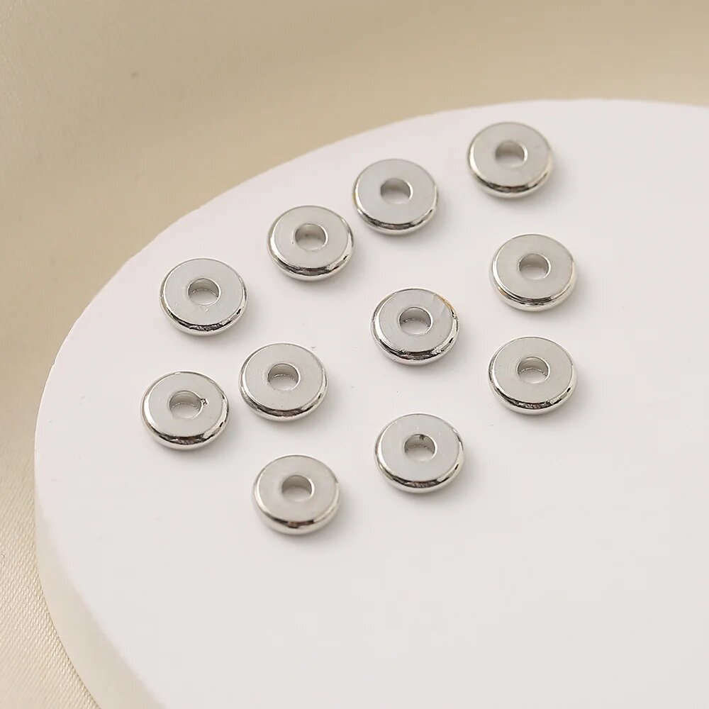 Разделители для бусин позолоченные латунные 50 шт. 3/4/5/6 мм 4mm x 50Pcs, Platinum