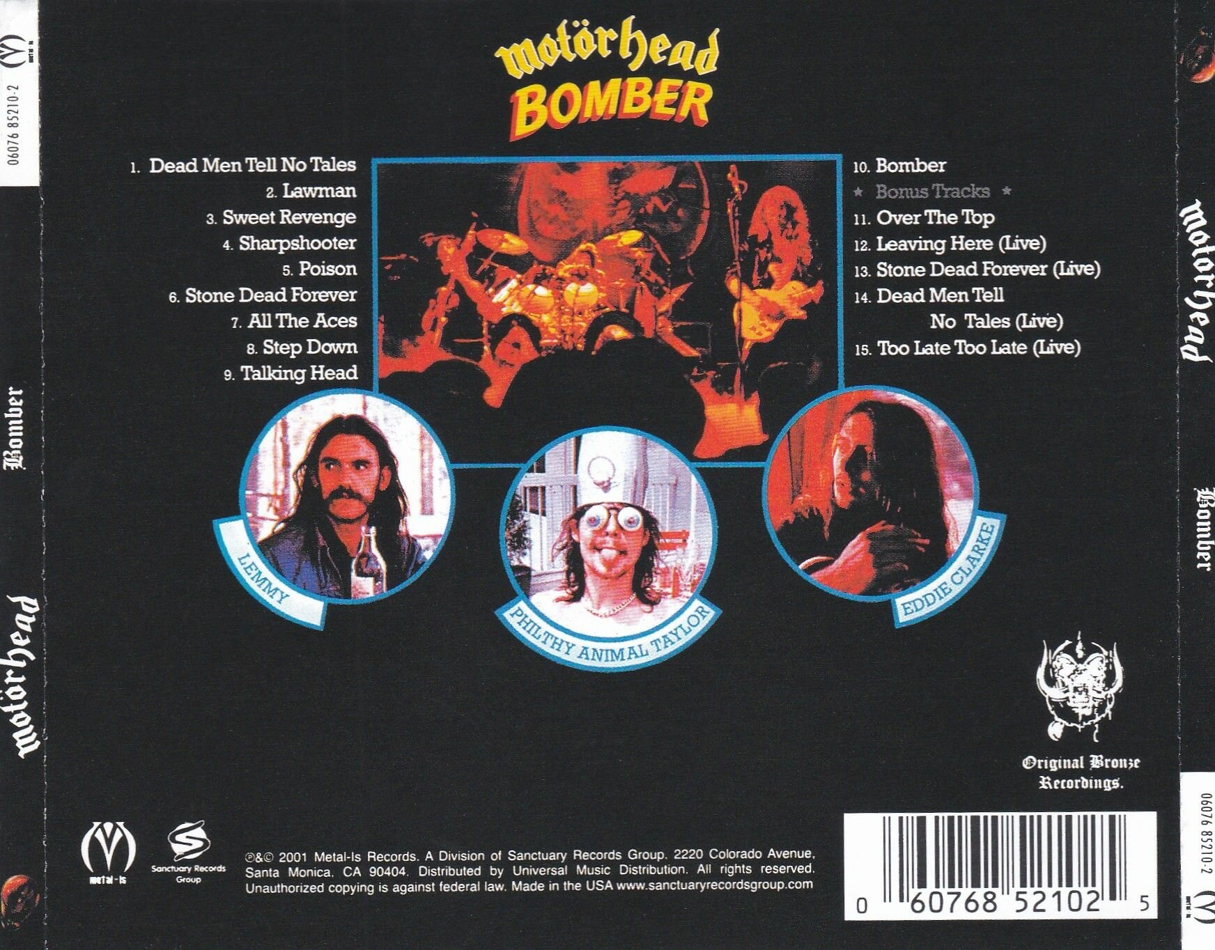 Motorhead - Bomber, 2001, 12-page, CD-Аудио — фото 1