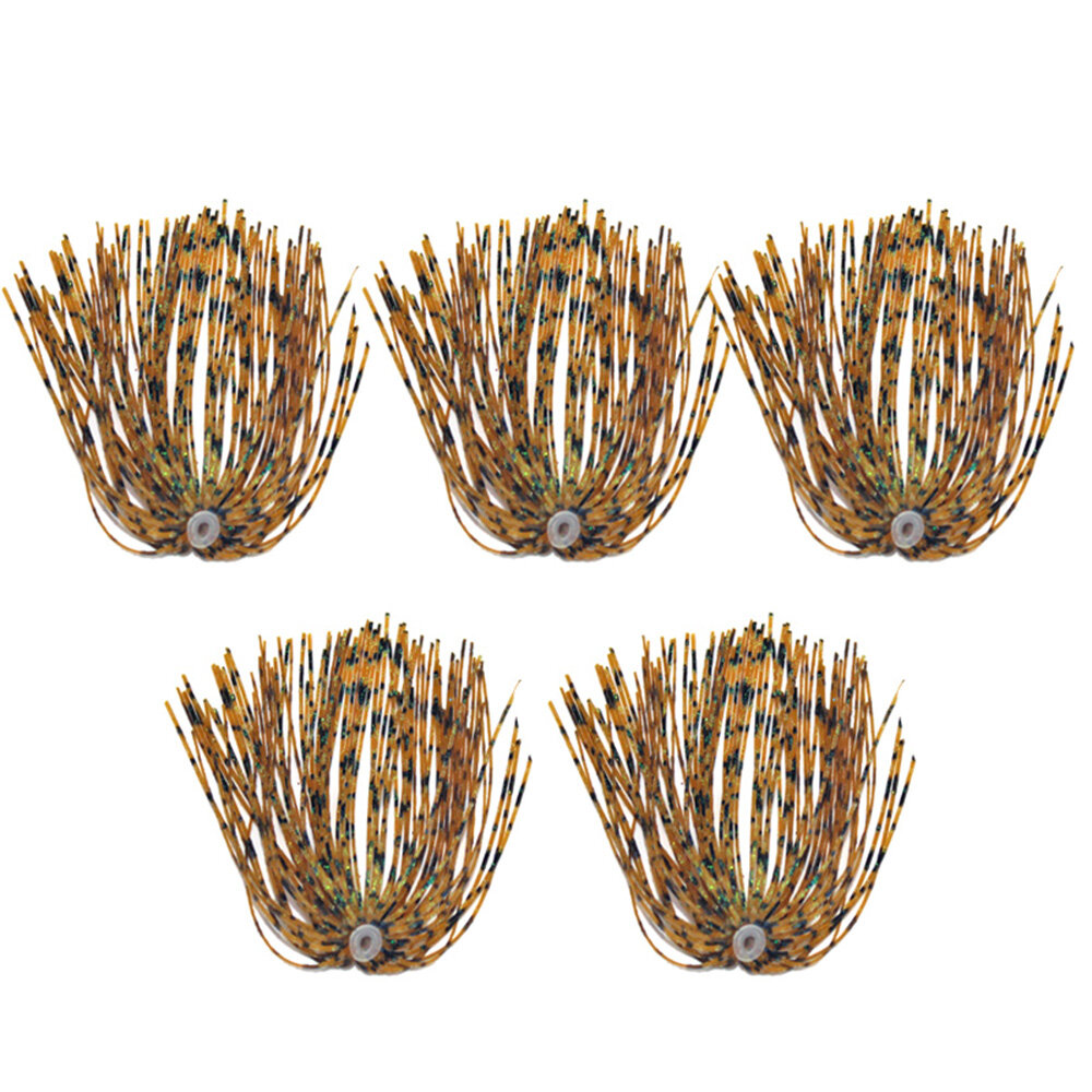 5 PCS Юбки для jig 13cm силиконовые резинотехнические юбки для рыбалки приманки для спиннербейтс баззбейтс Color 1 Color 2 Color 3 Color 4 Color 5 40 нитей/пучок