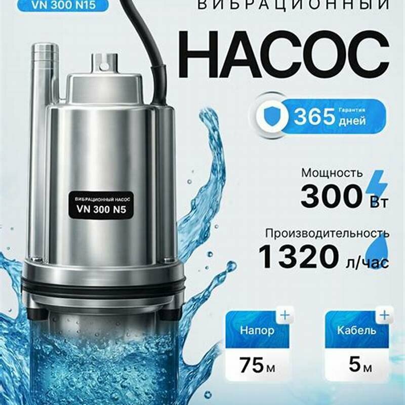 Насос вибрационный «Оазис» VN 0.42/60-10м (нижний забор)