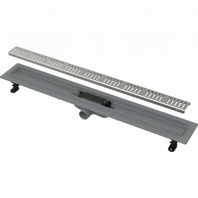 AlcaPlast APZ10-550M Simple. Водоотводящий жёлоб с порогами для перфорированной решётки