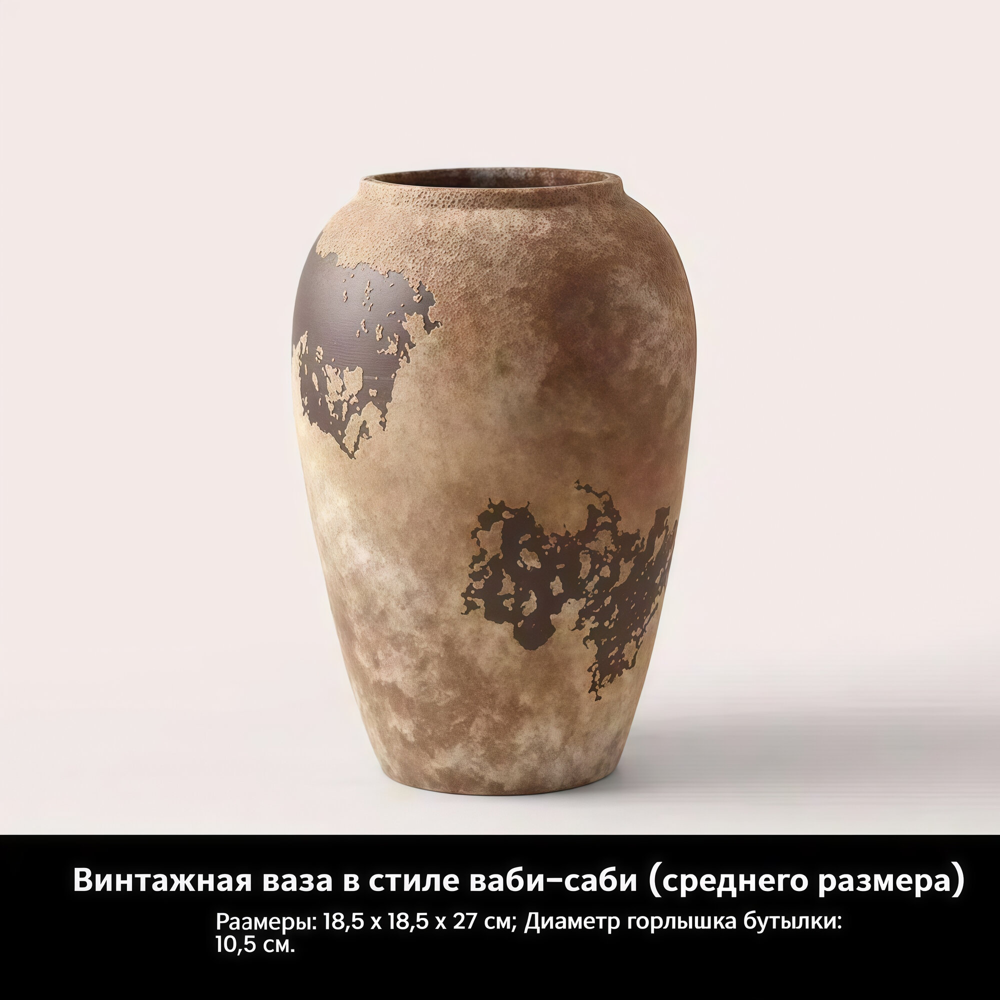 Новый китайский стиль вааби-саби керамическая ваза с потертой старой грубой глиняной банкой, средний размер