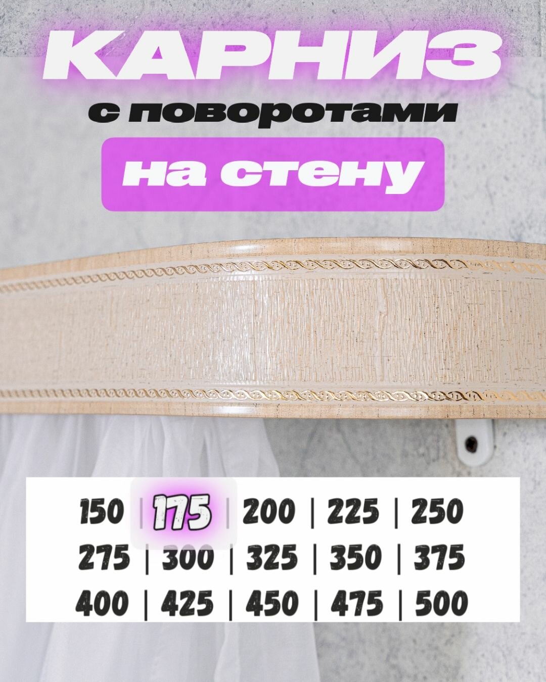 Карниз настенный для штор двухрядный