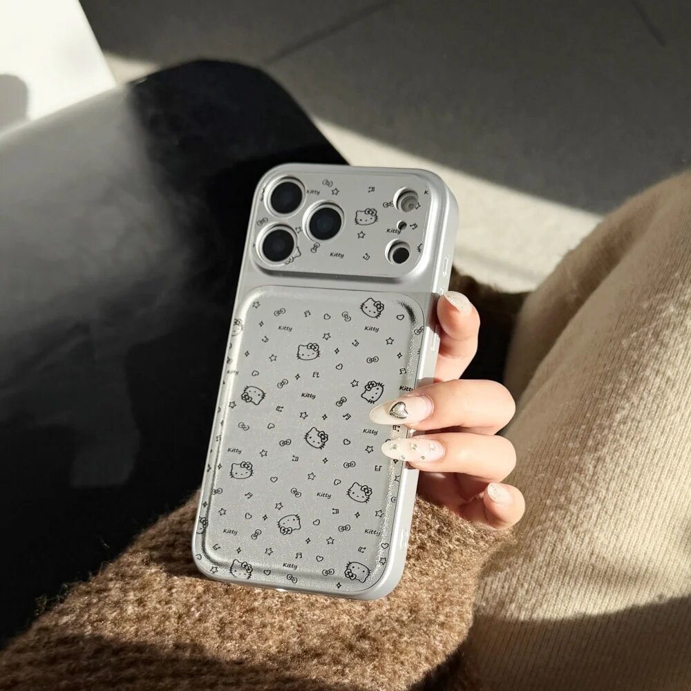 Корейские серебряные чехлы Hello Kitty KT Cats для iPhone 17, 15, 14, 16 Pro Max, iPhone17 Про Макс