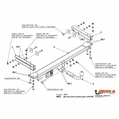 Фаркоп toyota (landcruiser j200) IMIOLA M023
