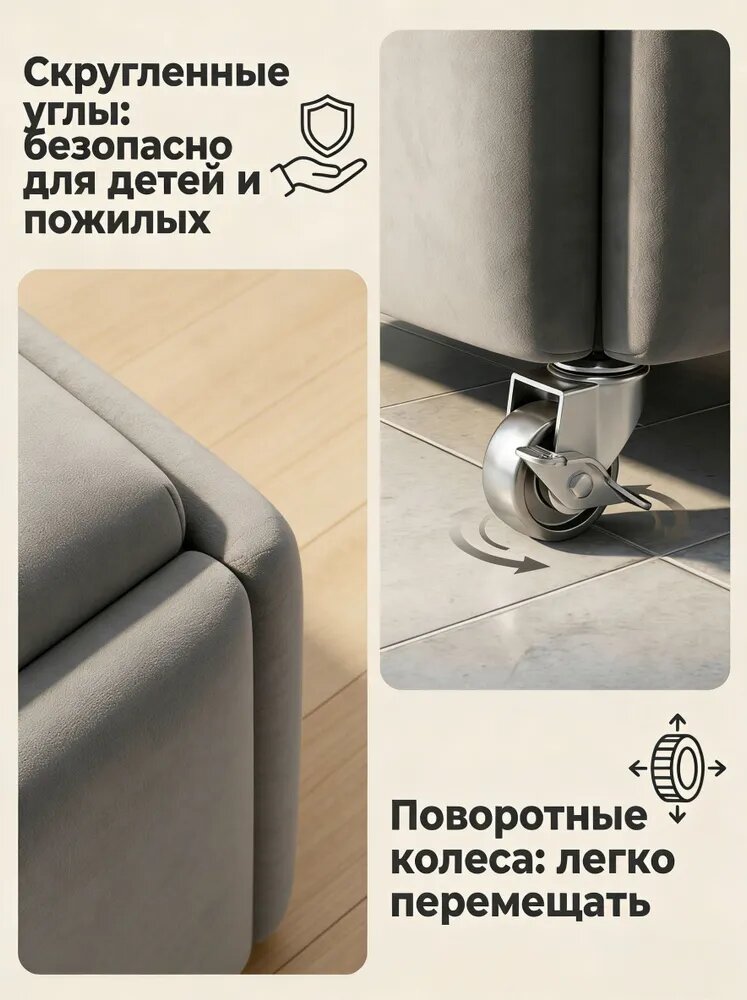 Стул откидной 5 в 1, 5 шт, Серый металлик, 35x35x35 см, Искусственная кожа — фото 1