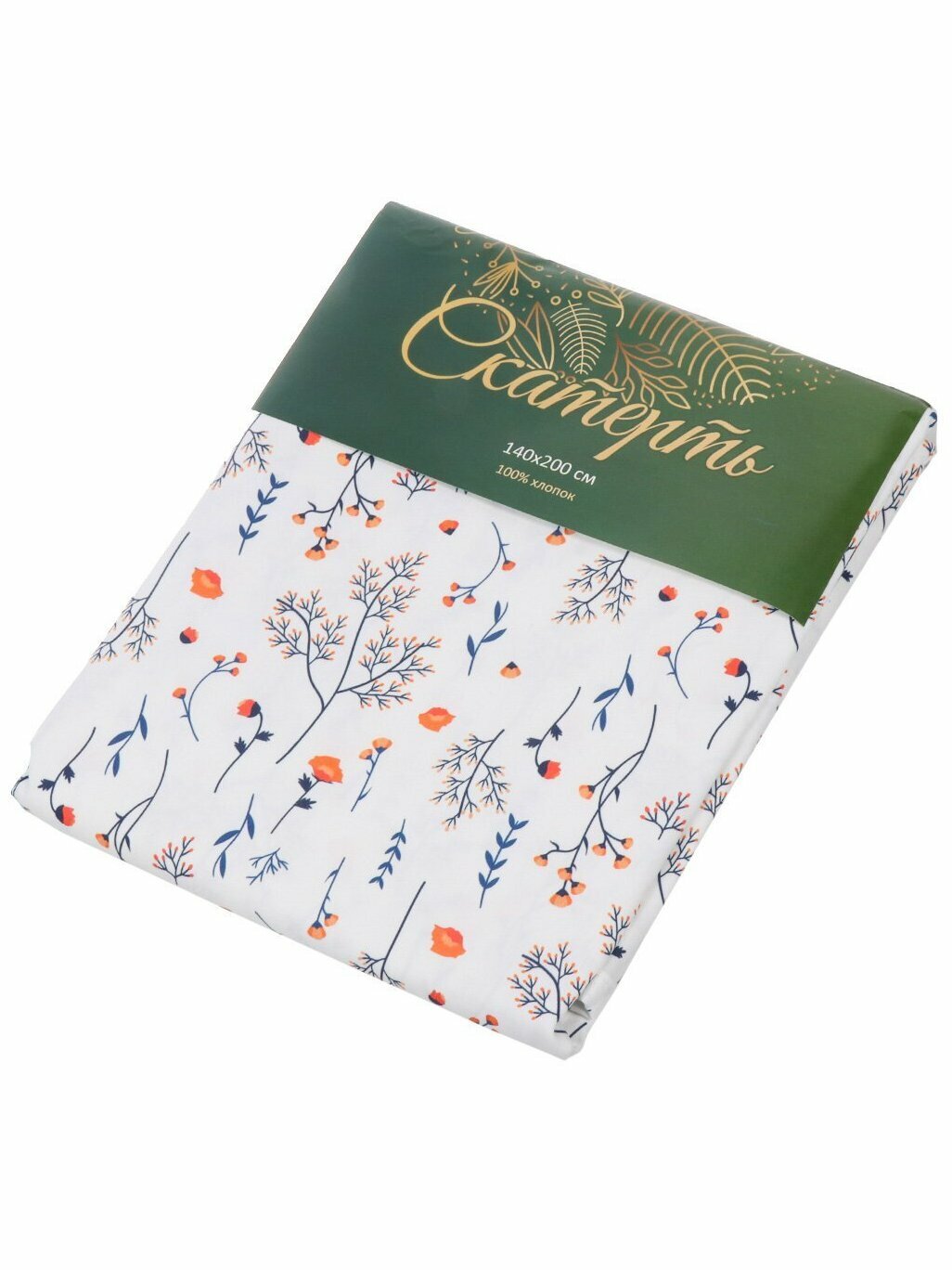 Скатерть Magnolia 200х140 см из 100% хлопка, белая, для кухни и столовой