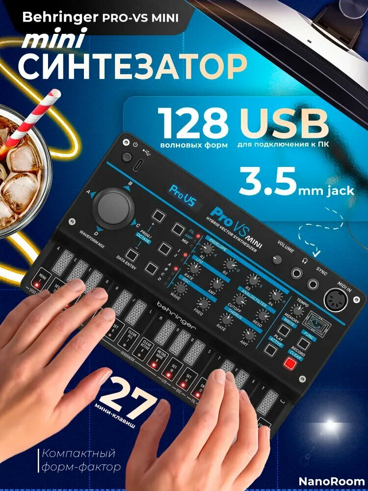 Цифровой портативный синтезатор Behringer Pro VS mini, черный