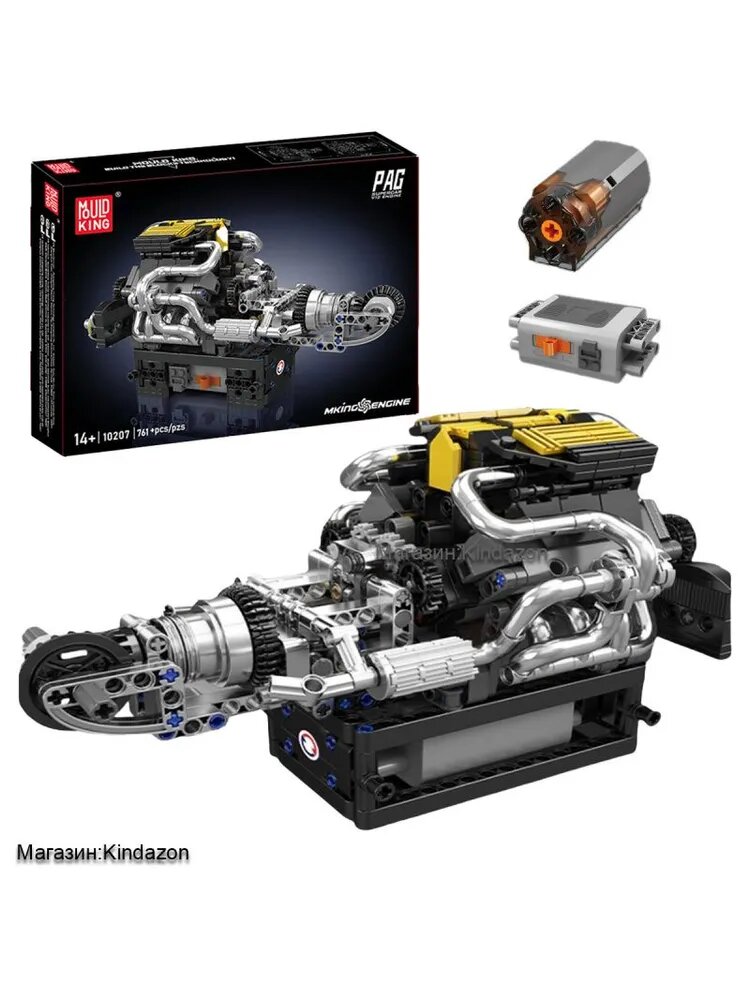 Конструктор Двигатель V8(761 деталей), игрушка Автомобильные двигатели, Рекомендуемый подарок