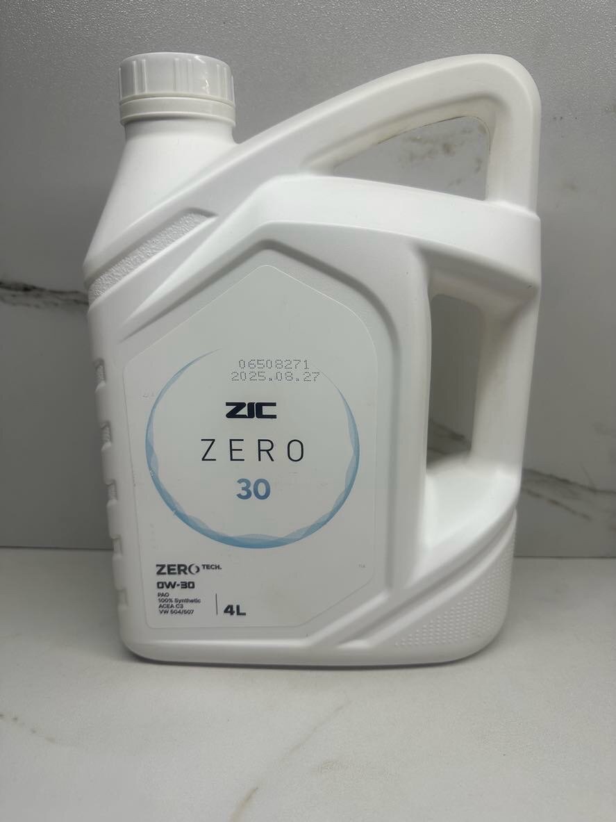 Моторное масло синтетическое (ПАО) ZIC ZERO 30 0W-30 4 литра 162676