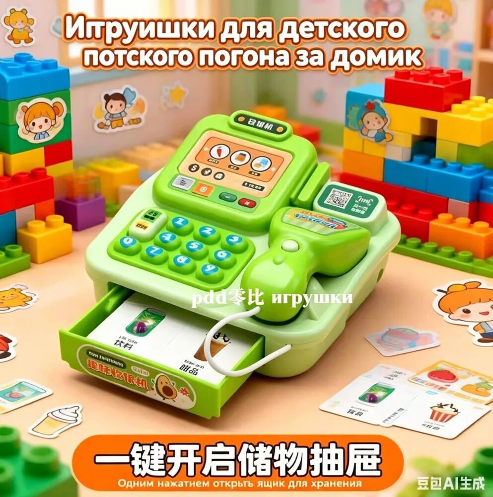 Детские развлечения, имитирующие домашний кассовый аппарат