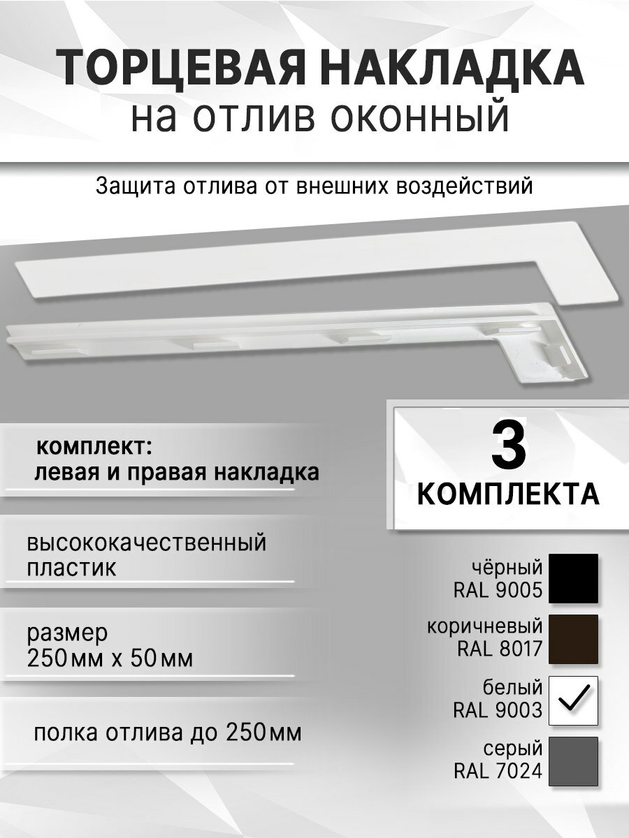 Торцевая накладка (заглушка) на отлив оконный