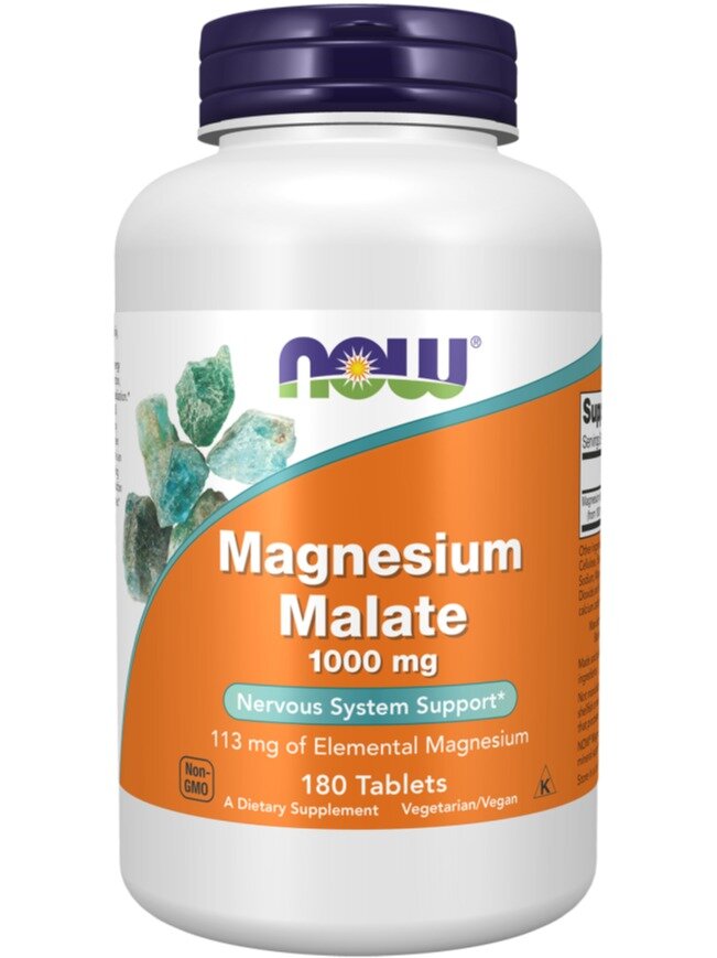 Магний NOW Foods Magnesium Malate 1000 mg 180 таблеток