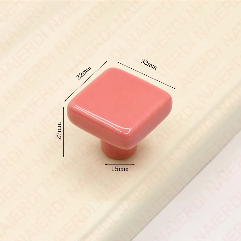 Ручки для шкафов NAIERDI керамические 32 мм 12 цветов Красный, Pink