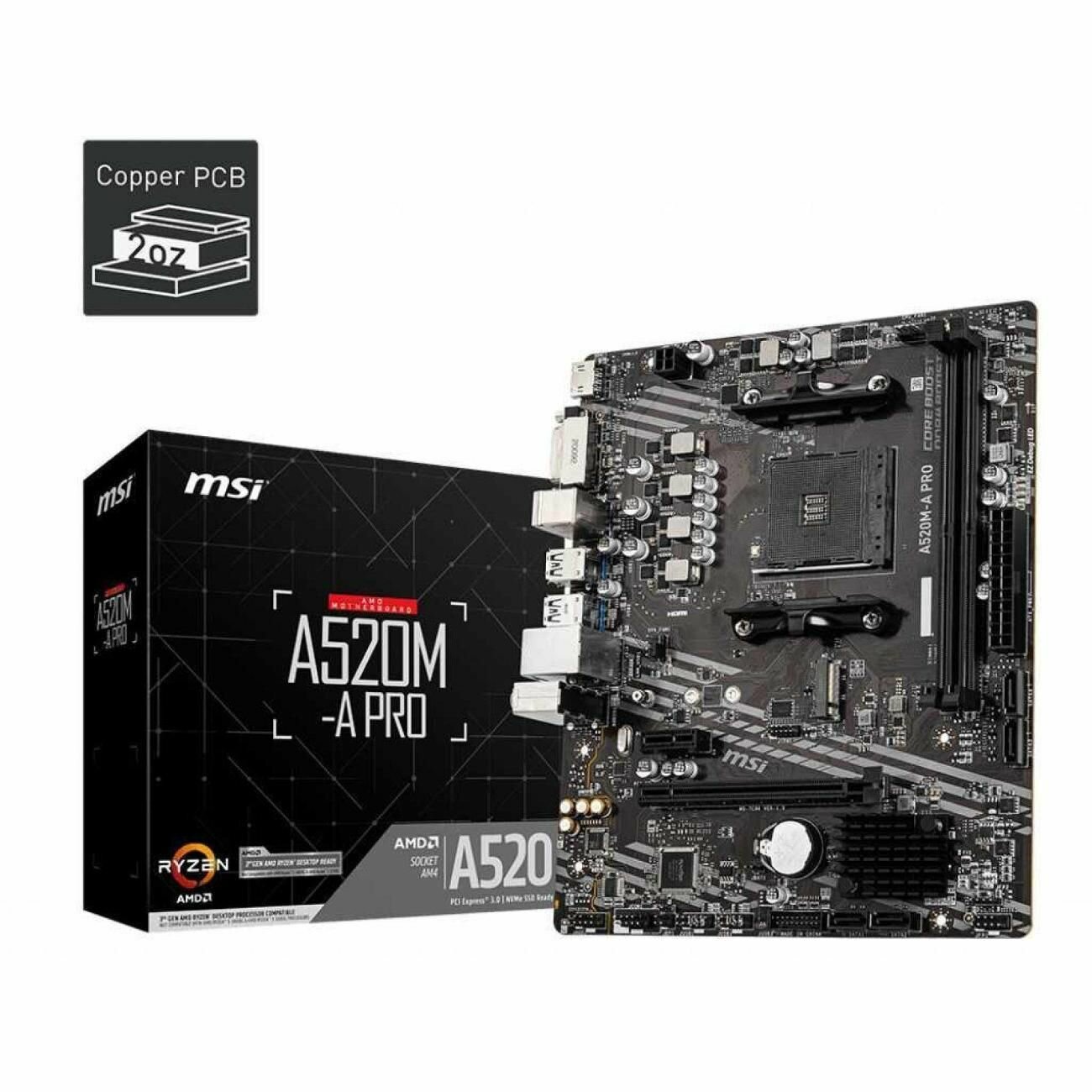 Материнская плата MSI A520M-A PRO (AM4, mATX)