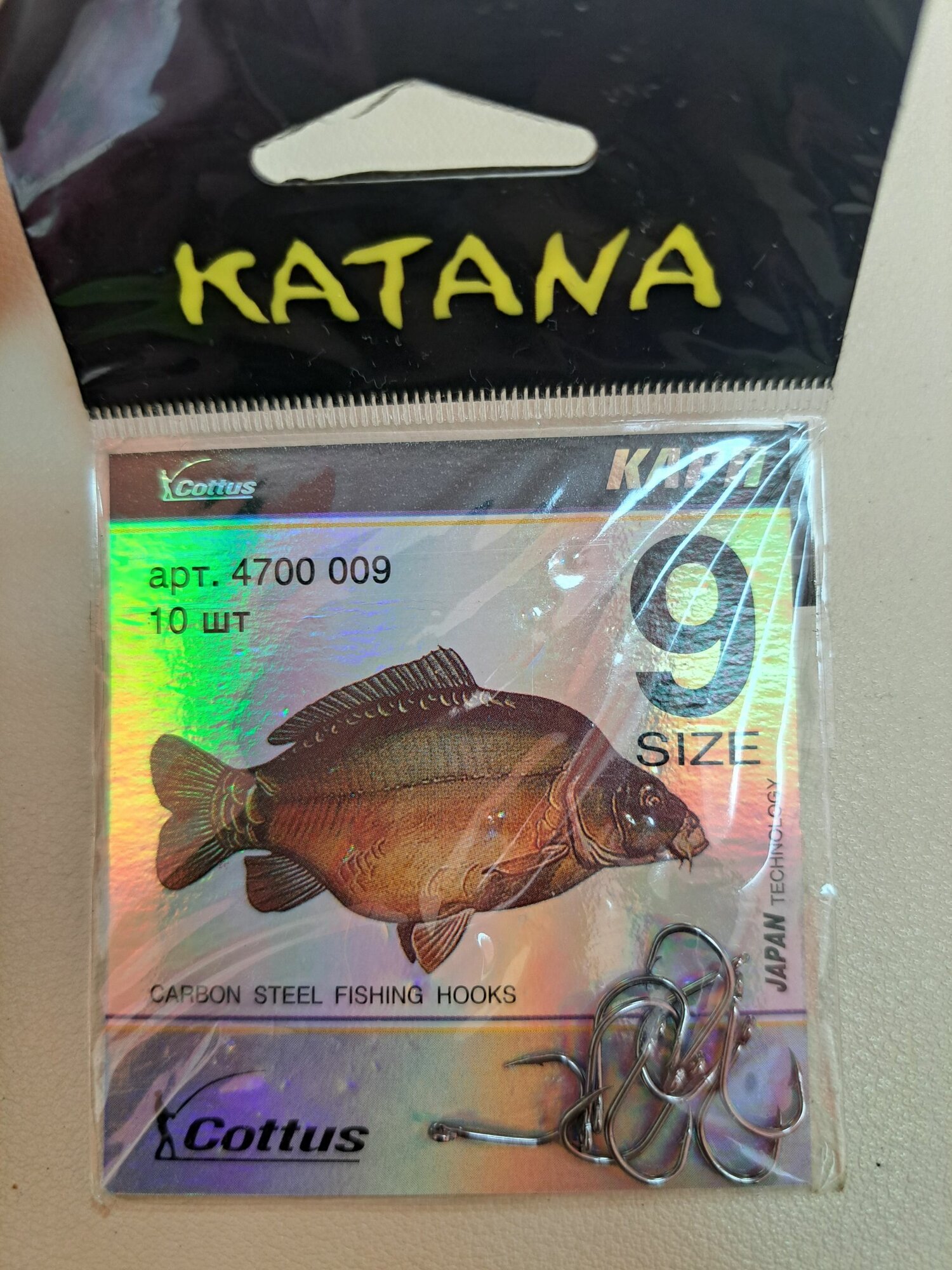 Katana Крючок рыболовный, 9 размер, Japan technology