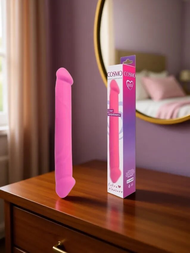 COSMO Фаллоимитатор силиконовый Extra Pleasure 23 см (CSM-23086), розовый