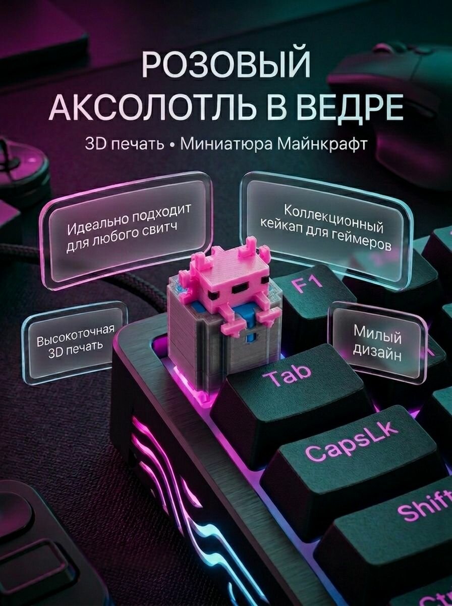 Кейкап для механической клавиатуры (Аксолотль)