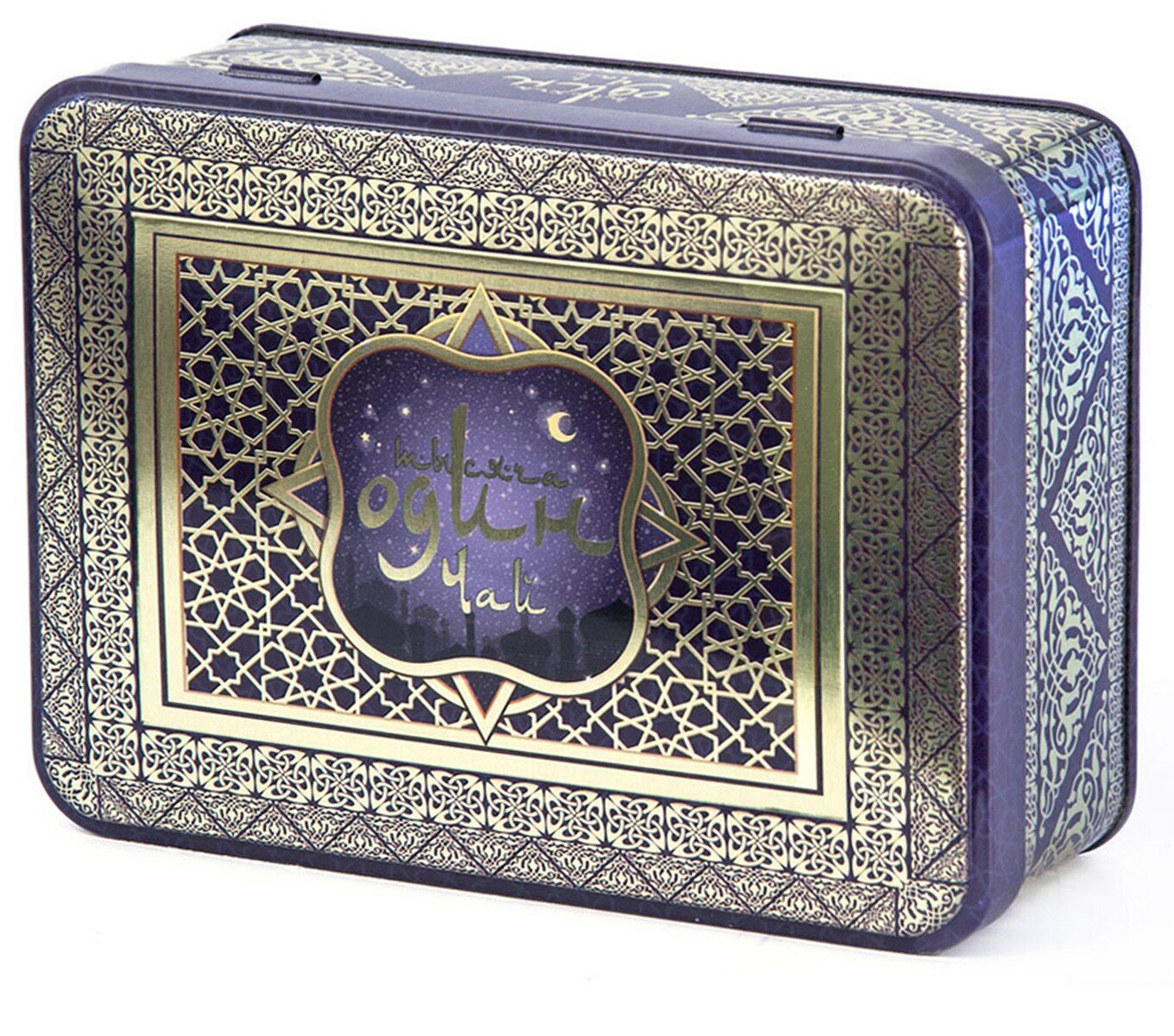 Чай чёрный цейлонский в жестяной шкатулке - "1001 ЧАЙ", синяя, 50 гр.